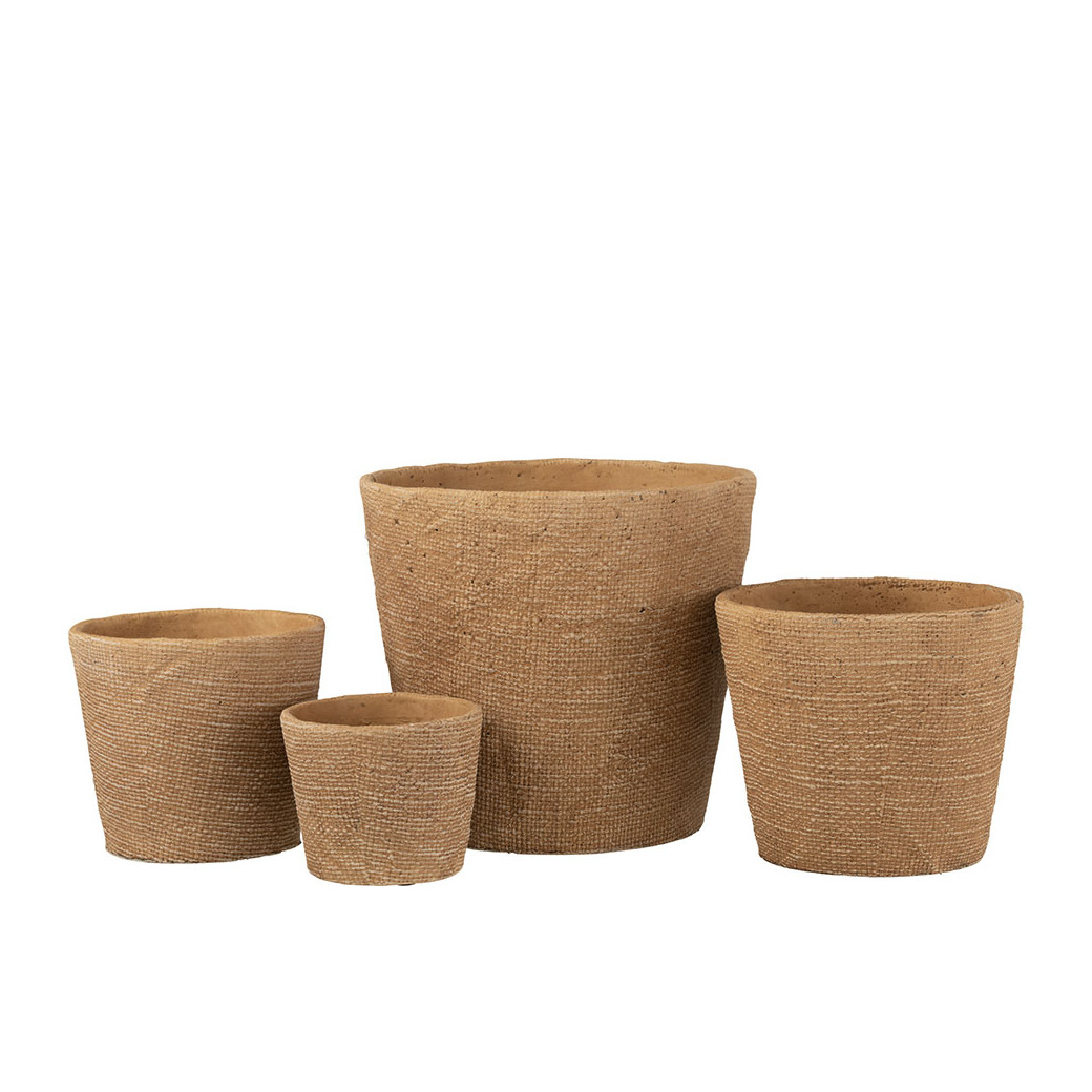 Cache-Pot Pot Sable Ceramique Beige Grande Taille J-line | Plante-ta ...