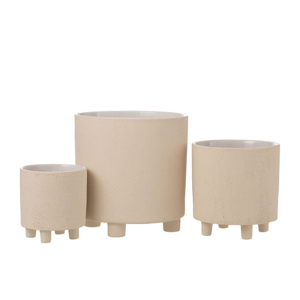 Cache-Pot Pot Sable Ceramique Beige Grande Taille J-line | Plante-ta ...