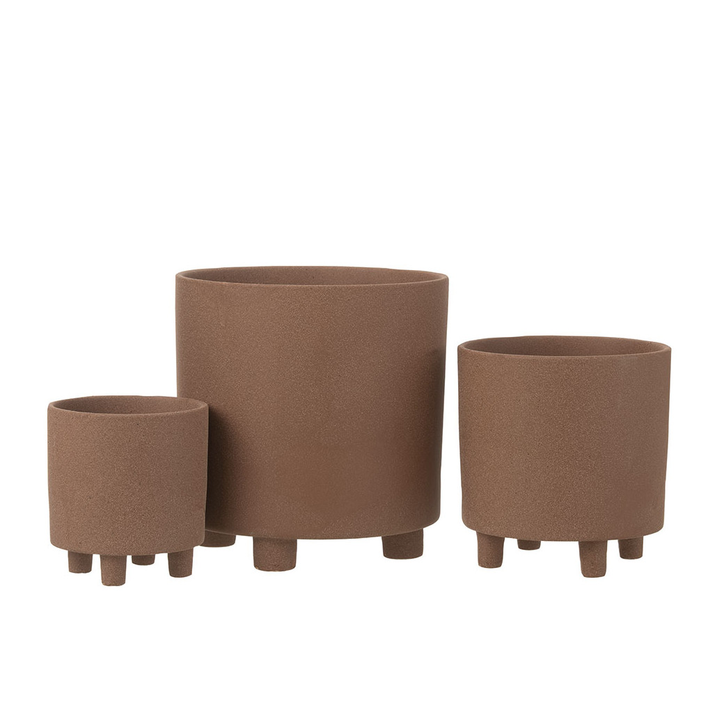Cache-Pot Pot Sable Ceramique Beige Grande Taille J-line | Plante-ta ...