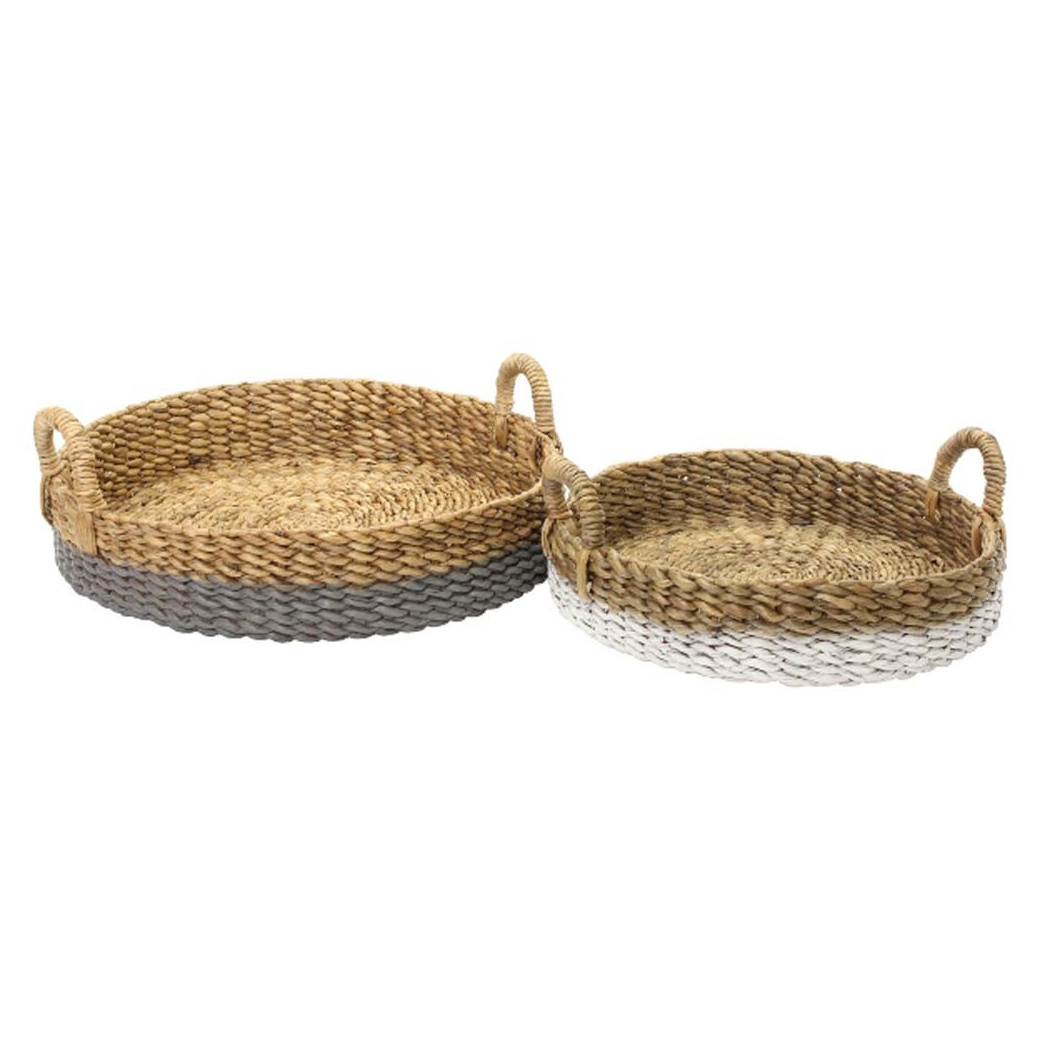 Plateau Lot De 2 Brun-Gris Naturel/Blanc Werner Voss