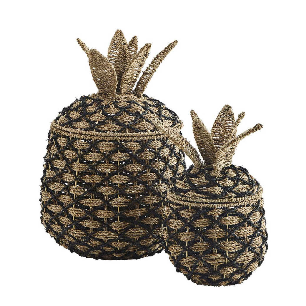 Paniers Ananas En Jonc De Mer Avec Couvercle