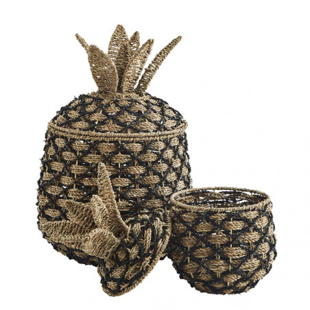 Paniers Ananas En Jonc De Mer Avec Couvercle