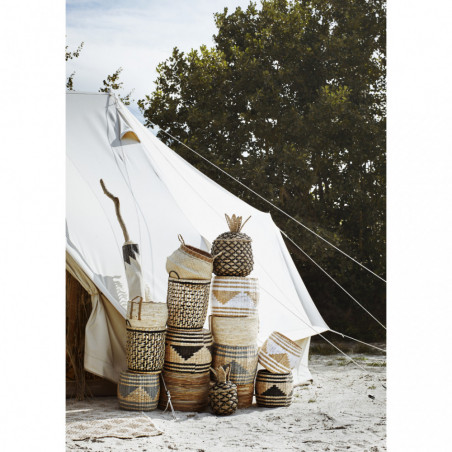 Paniers Ananas En Jonc De Mer Avec Couvercle