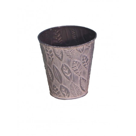 Cache pot zinc & feuilles Chehoma 27107
