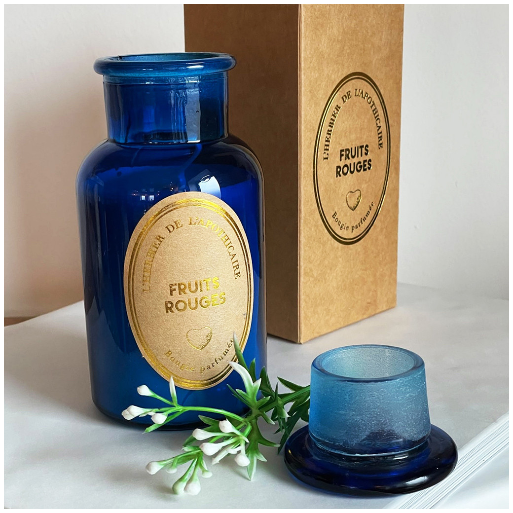 Bougie Herbier Bleu Grand Modèle Fruits Rouges Opjet