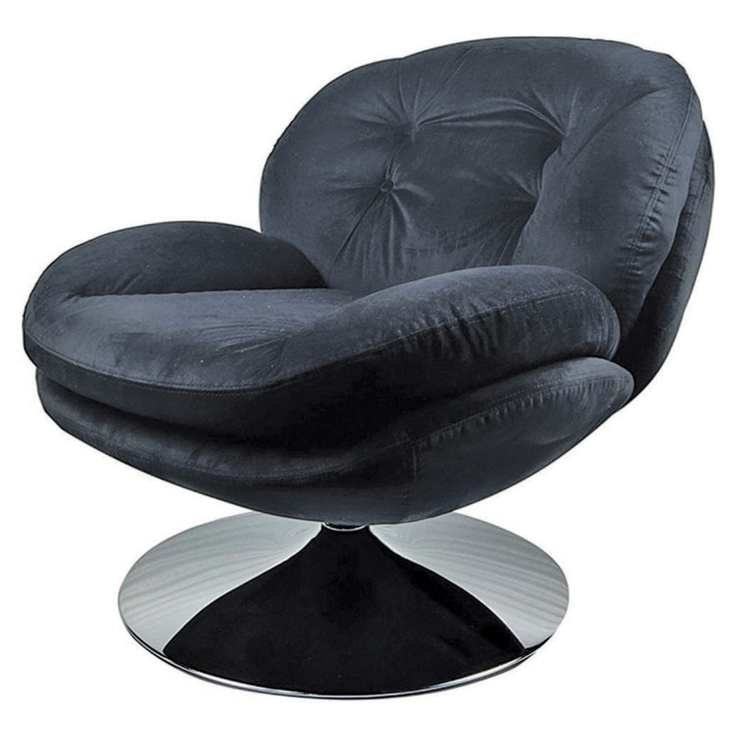 Fauteuil Pivotant Nuage Velours Noir L81 P84 H83Cm Opjet 015920
