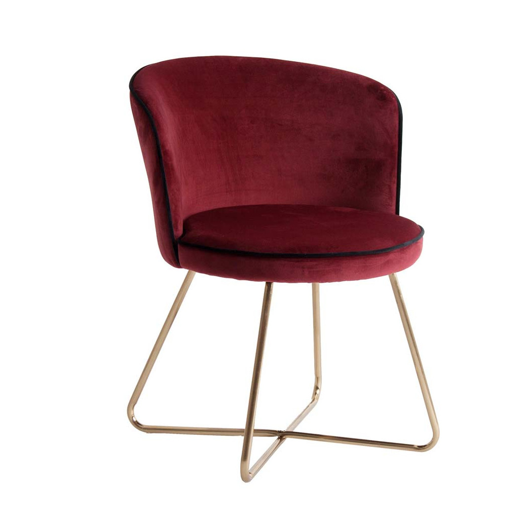 Chaise Arbon Bordeaux en Velours 74cm 27424 Vical Home