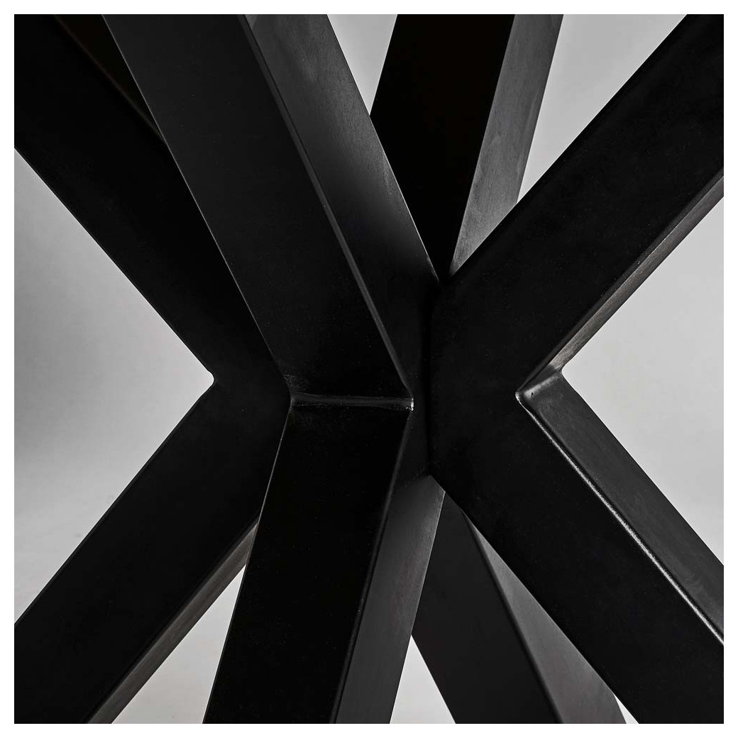 Table De Bar Viborg Noir Naturel en Bois De Teck 150cm 30111 Vical Home