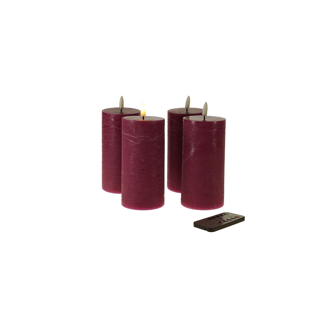 Set de 4 Bougie LED 3D Flame violet LED Bougies & Lanternes Werner Voss ...