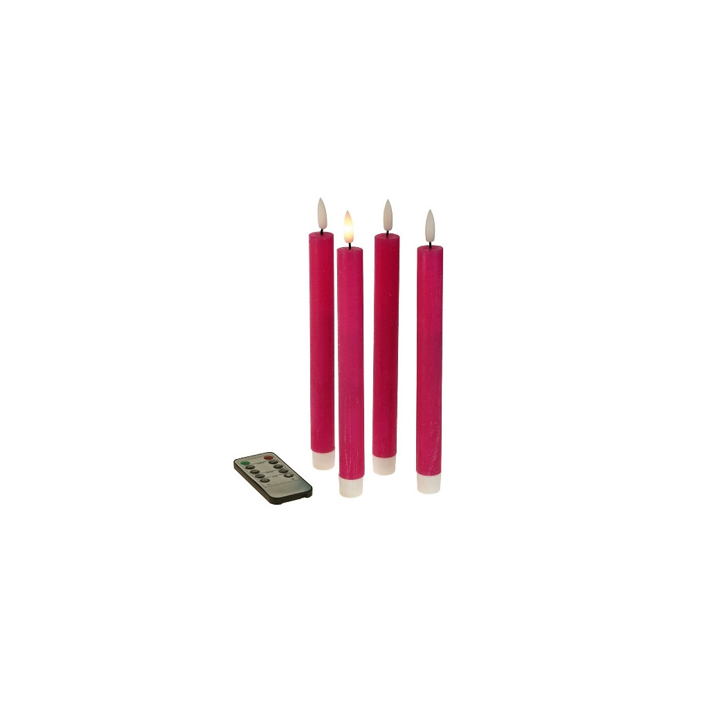 Set de 4 bougies LED rose LED Bougies & Lanternes Werner Voss 53722
