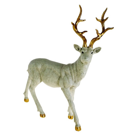 Cerf debout blanc/or Figures Werner Voss 52573