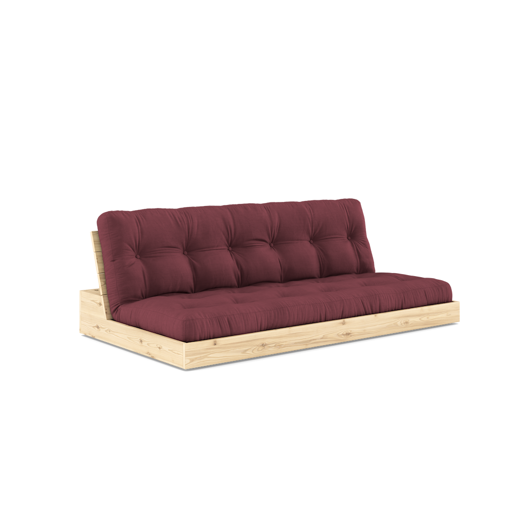 Futon Sommier Laqué Clair Avec Matelas Mixte 5 Couches Bordeaux | Karup ...
