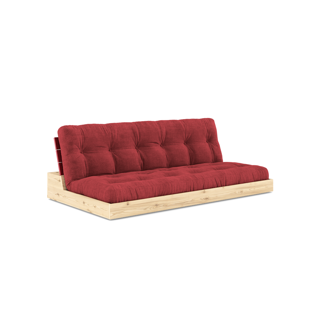 Futon Sommier Laqué Rouge Coquillet Avec Matelas Mixte 5 Couches Rouge ...