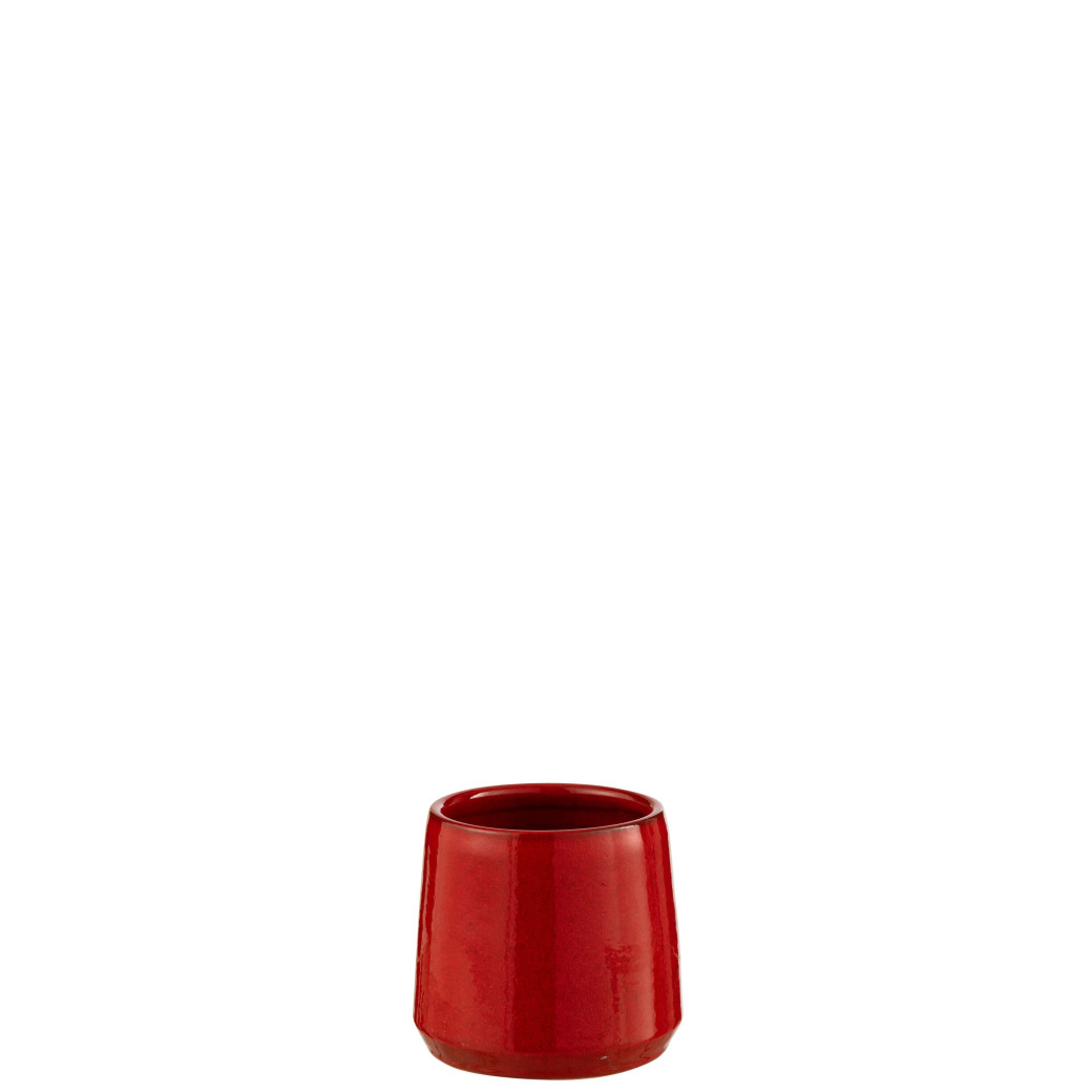 Cache-pot Rond Ceramique Rouge XS J-line 43055