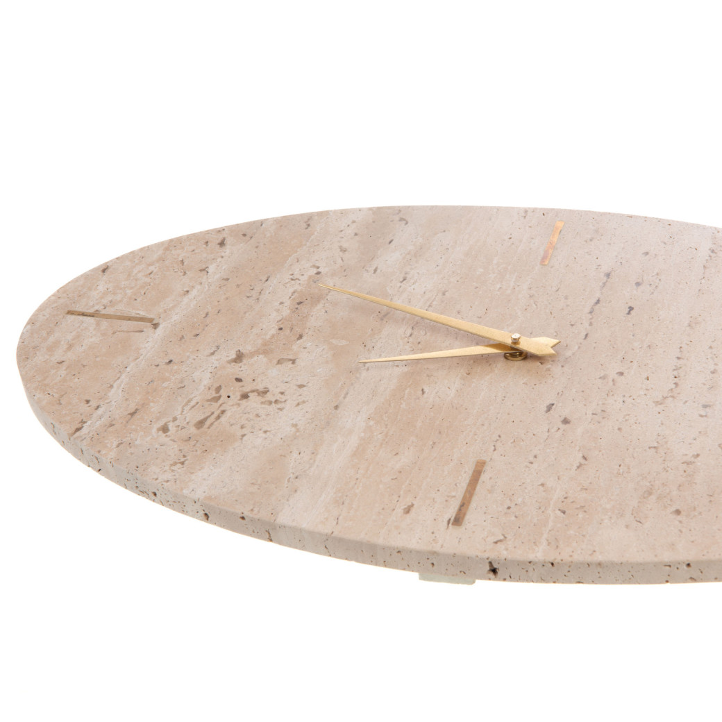 Horloge Ovale Marbre Sable Amadeus 165511