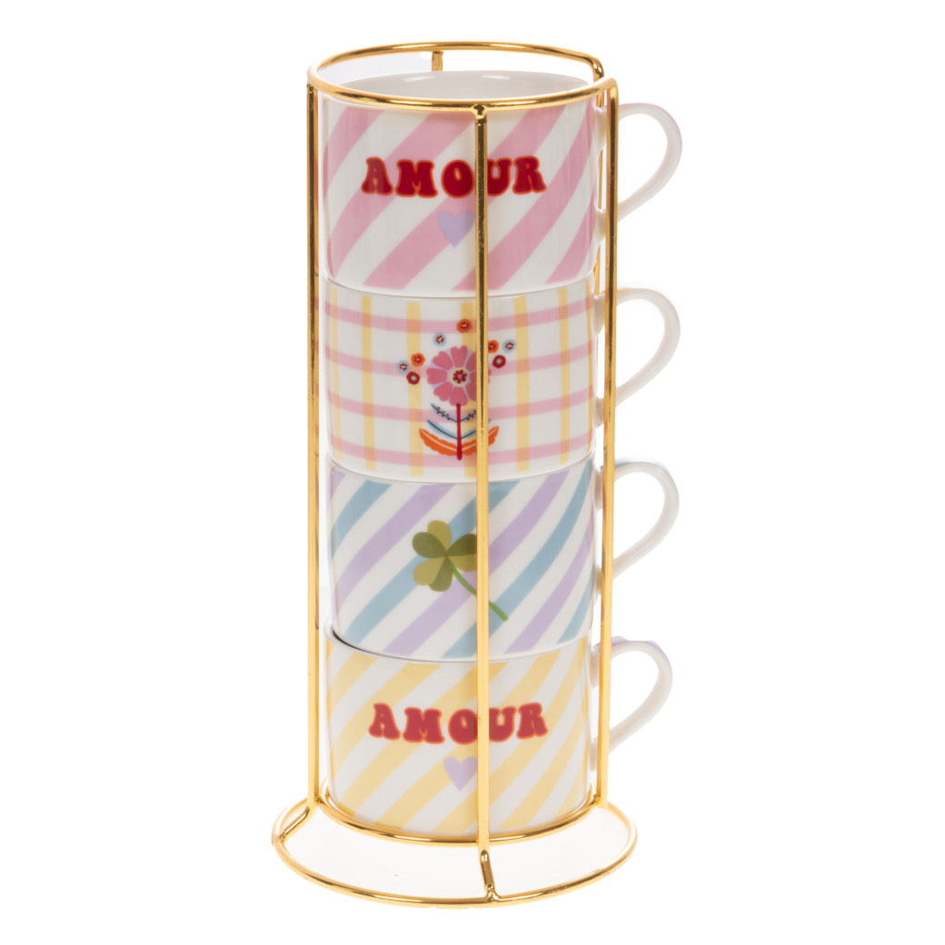 Coffret Rack 4 Tasses Candy Amadeus 165899