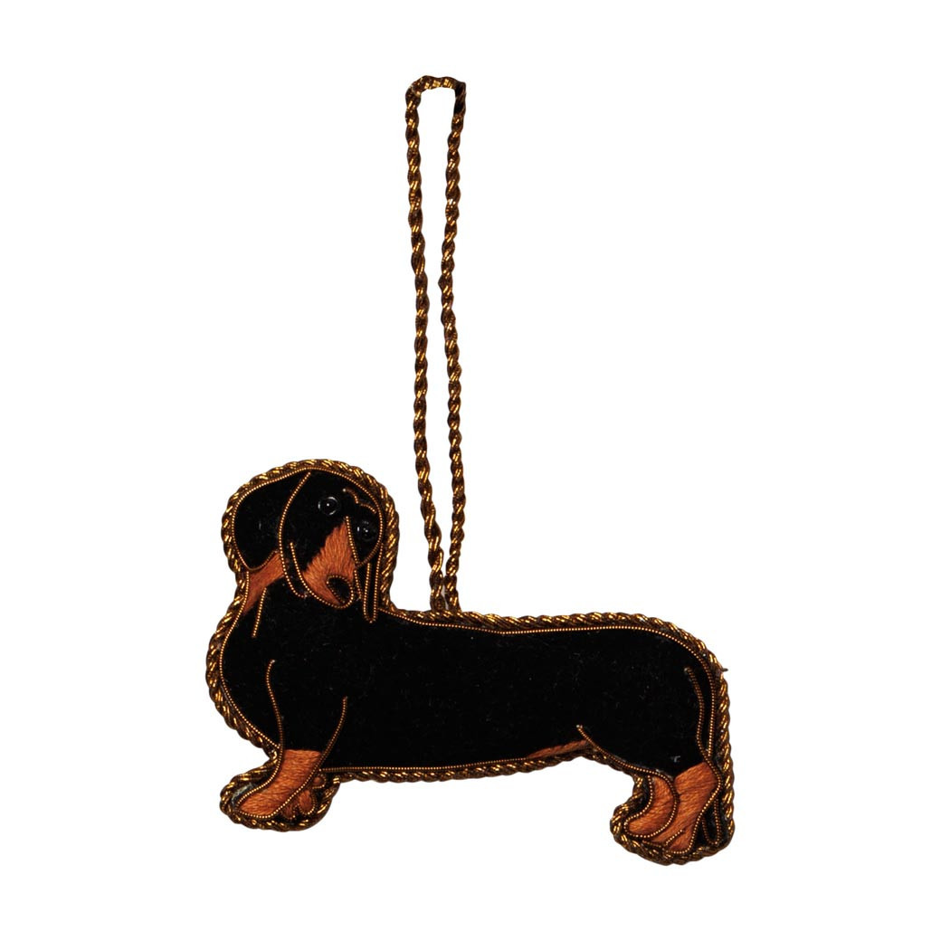 Suspension Brodée Main Sausage Dog Chehoma 40916