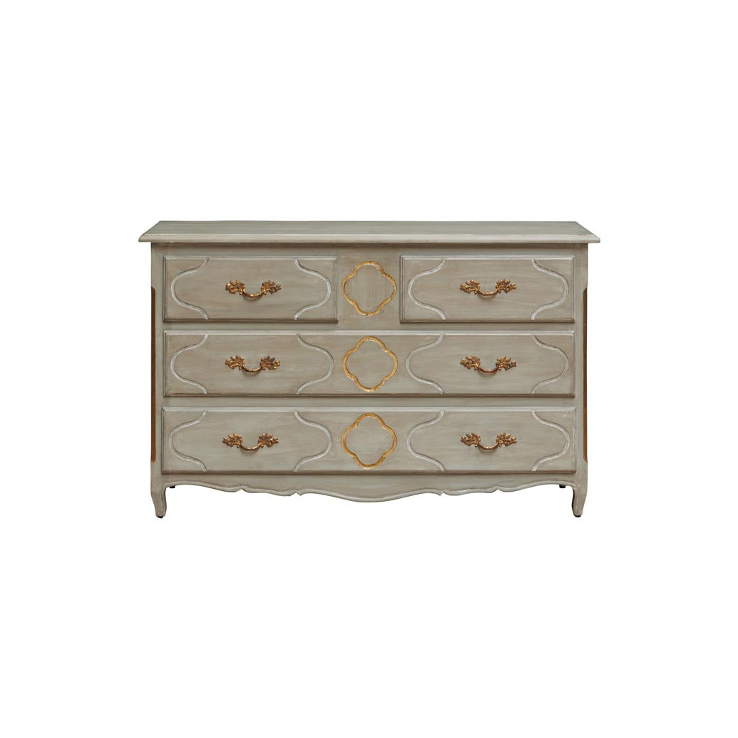 Commode Verte Et Dorures 4 Tiroirs Florinda Chehoma 37900