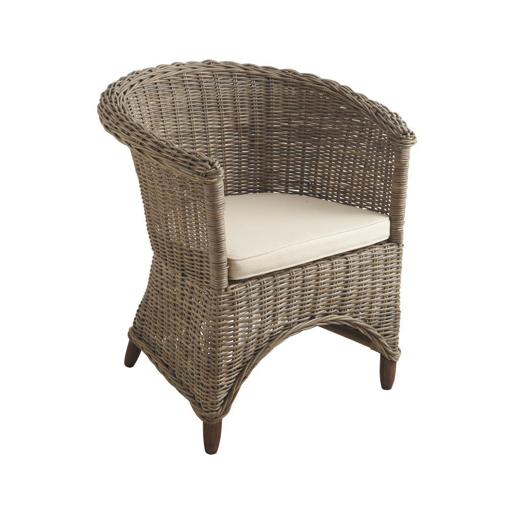 Fauteuil en poelet gris Aubry Gaspard MFA2190C