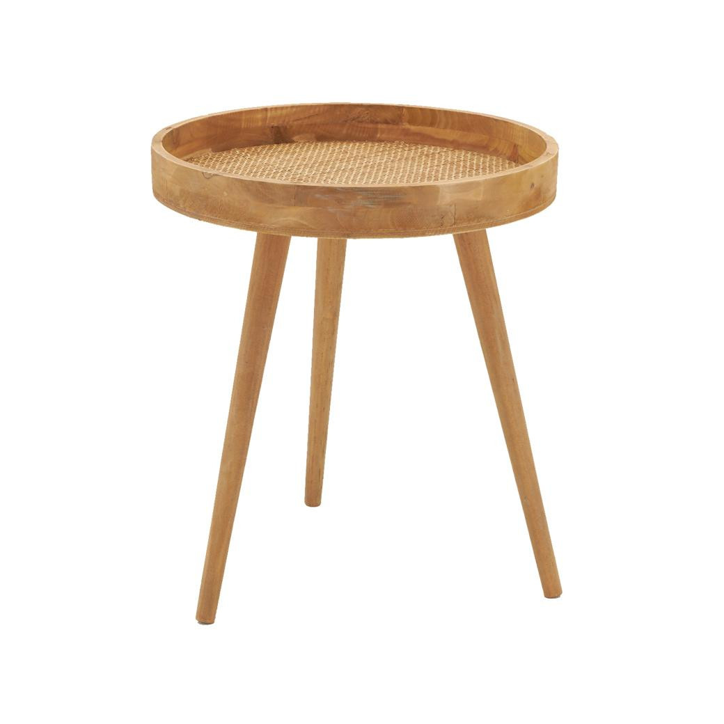 Table en pin naturel et rotin Aubry Gaspard MTB2140