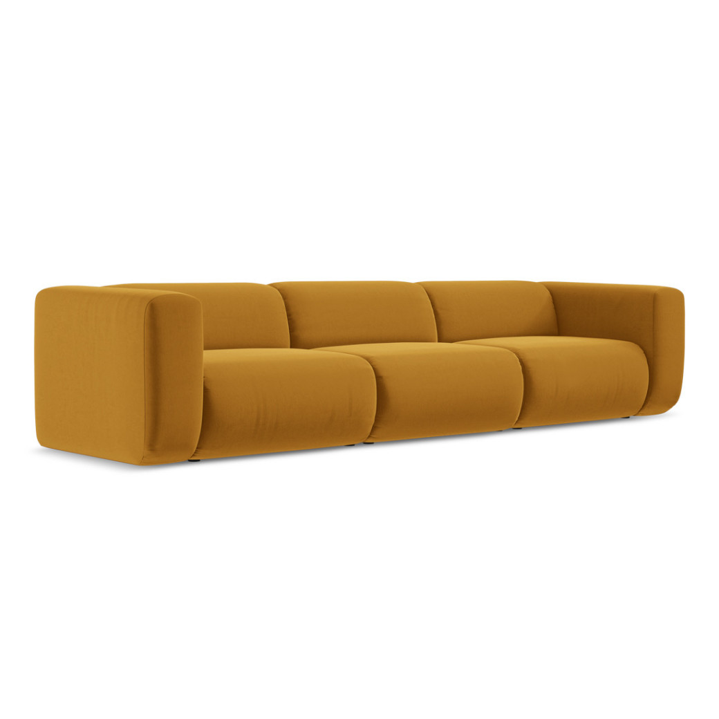 Sofa modulable 4 places Ekahi Velours Mustard Makamii EKAHI_4S_3_P1_C21