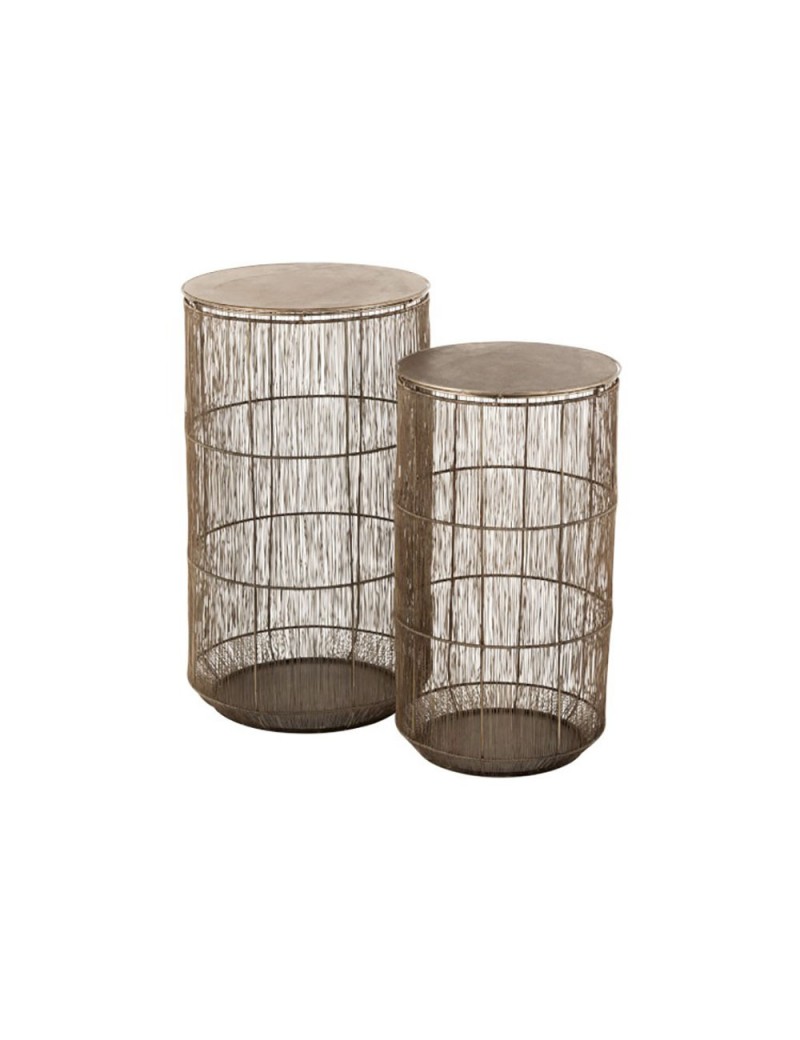 Tables Gigognes Paniers Haut Antique Marron J-line