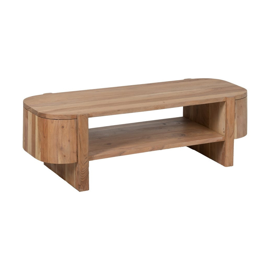 Table Basse Naturel Bois D'Acacia Creel 120x50x40cm Ixia 612845