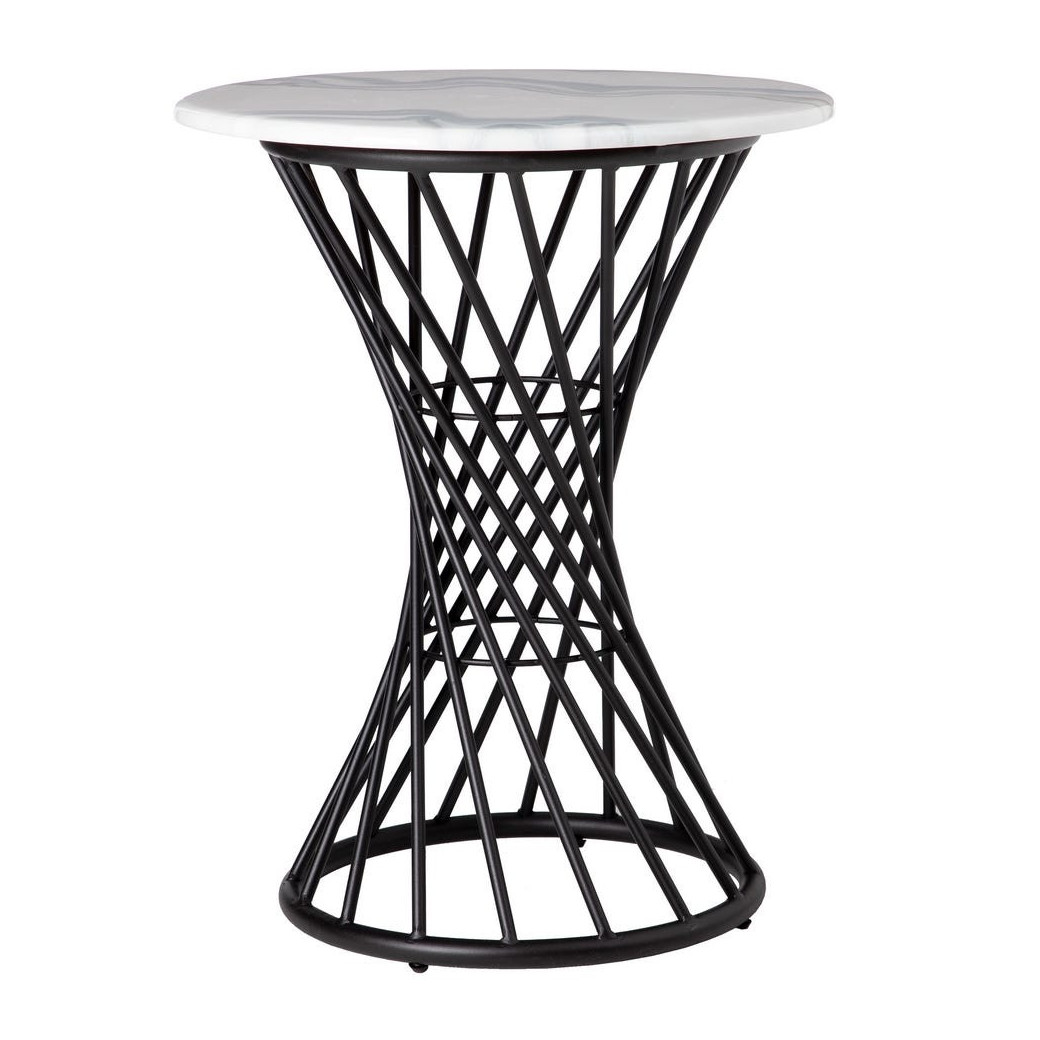 Table d'appoint Blanc - Noire 60x60x75,50cm Ixia 601121