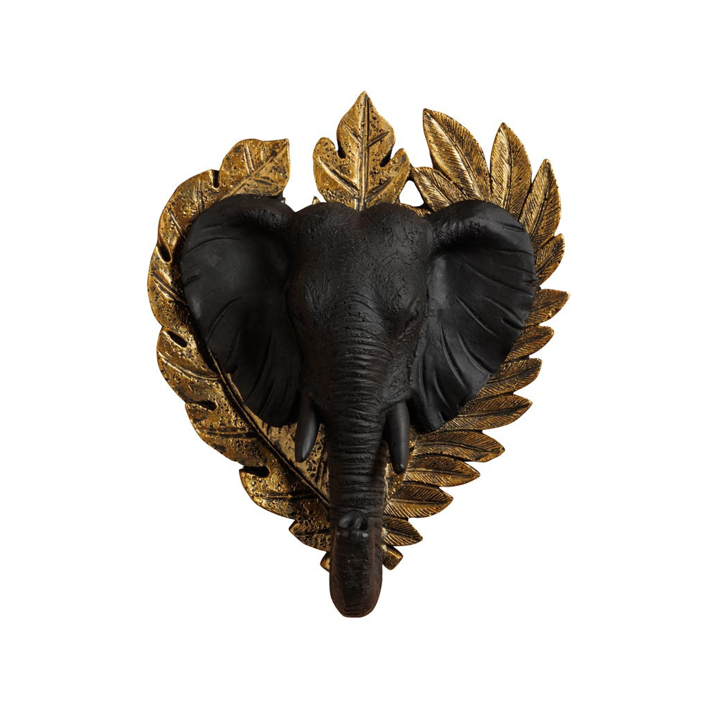 Crochet éléphant noir et or Chehoma 39553