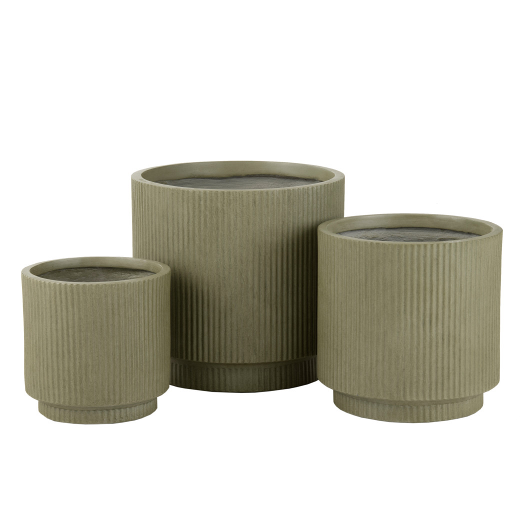 Cache-pots Misty Argile Vert x3 J-Line 53173