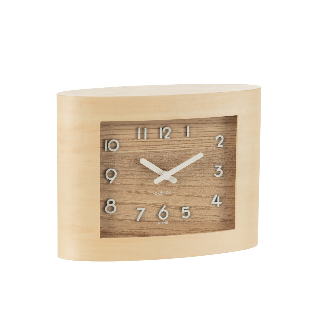 Horloge Rectangle Contreplaque / Bois Naturel J-Line 54388