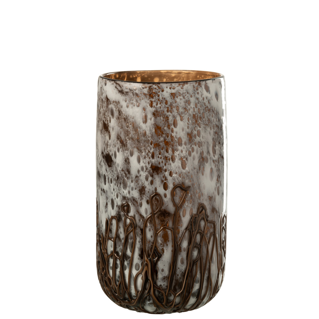 Vase / Chandelier Petra Verre Marron / Blanc Petit J-Line 53555