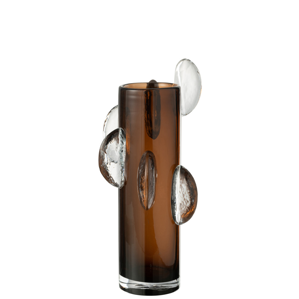 Vase Steggy Verre Marron Petit J-Line 54526