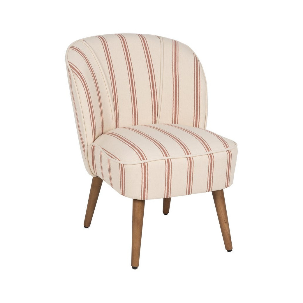 Fauteuil rayures terracotta 54x64x73 cm Ixia 614511