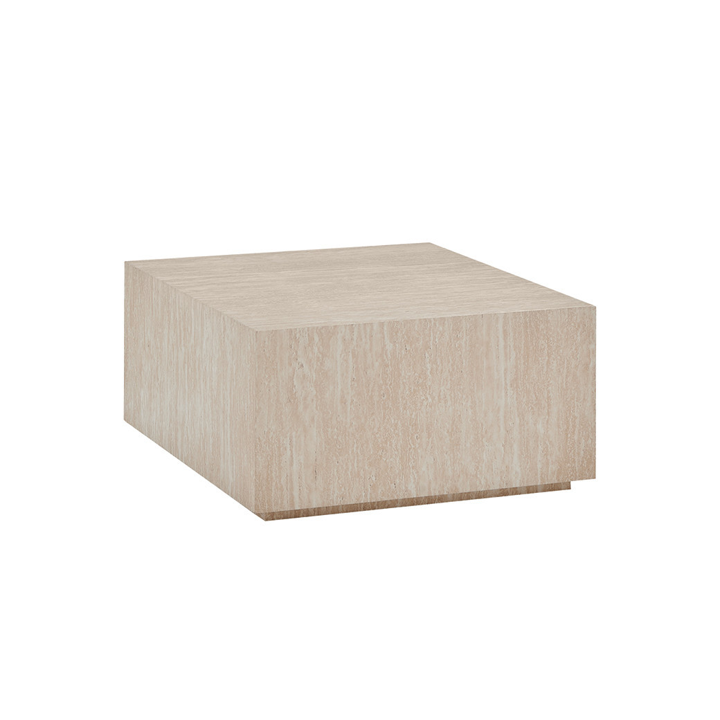 Table basse Maxime carré effet travertin L60 P60 H36cm Opjet 17703