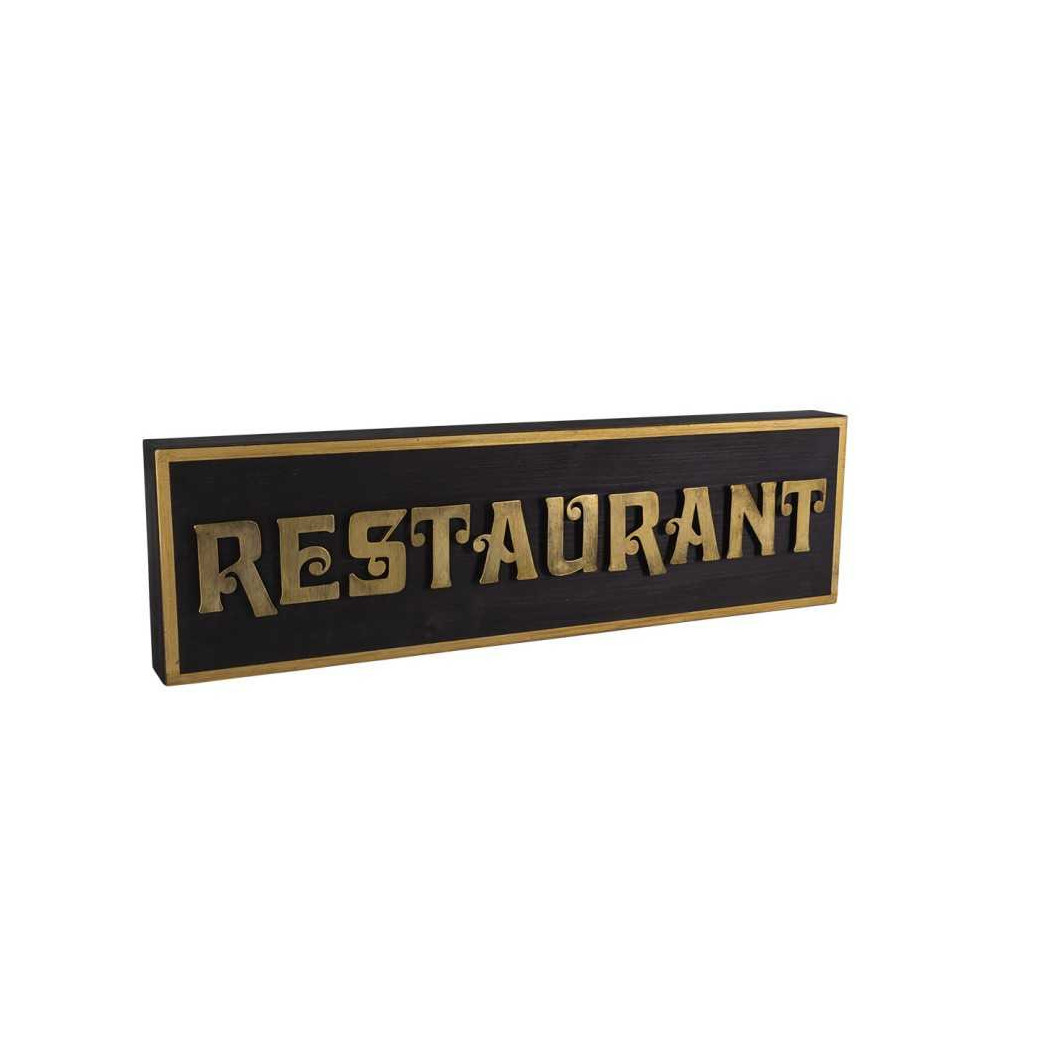 Caisson bois et fer Restaurant 60x18 cm Antic Line SEB17650