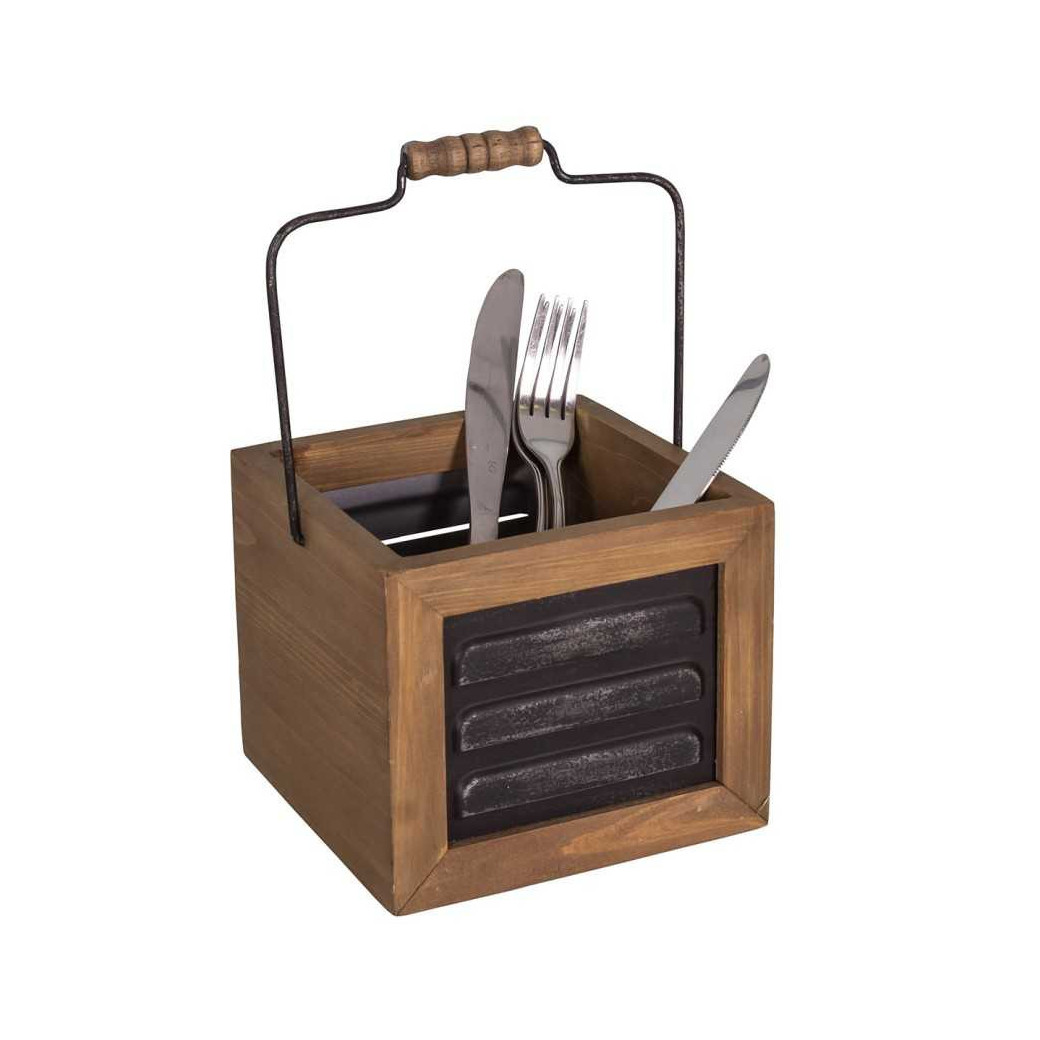 Porte couverts Industriel fer et bois Antic Line SEB17655