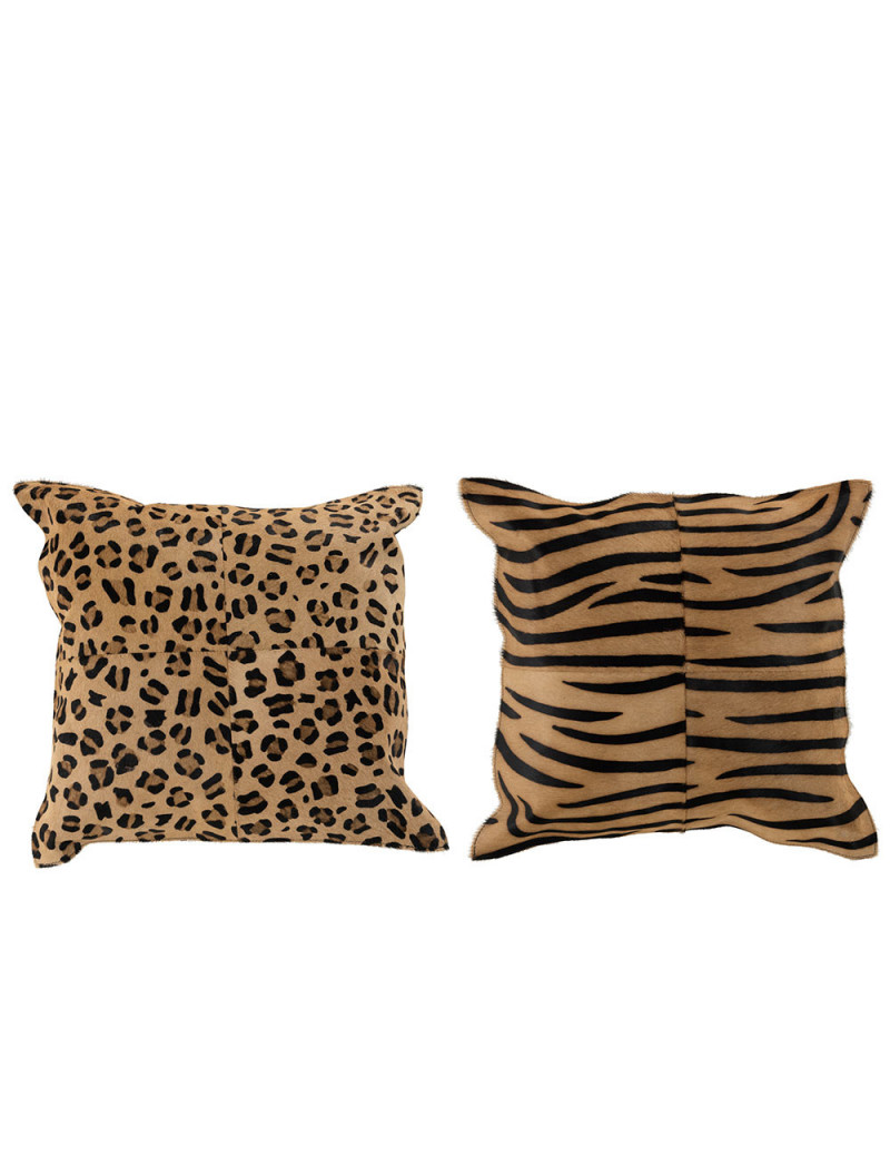 Coussin Imprimes Animaux Cuir Mix Assortiment De 2J-line by Jolipa