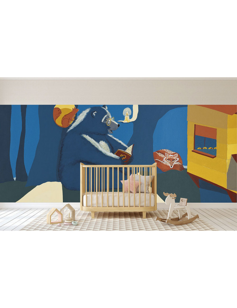 Fresque Murale Maître Ours 138Cm Simone Et Marcel | Plante-ta-deco.com