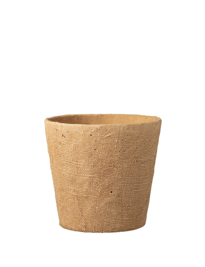 Cache-Pot Pot Sable Ceramique Beige Grande Taille J-line | Plante-ta ...