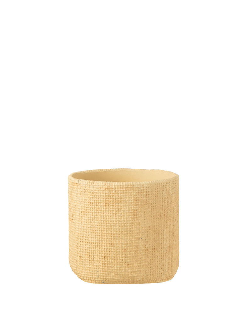 Cache-Pot Pot Sable Ceramique Beige Grande Taille J-line | Plante-ta ...